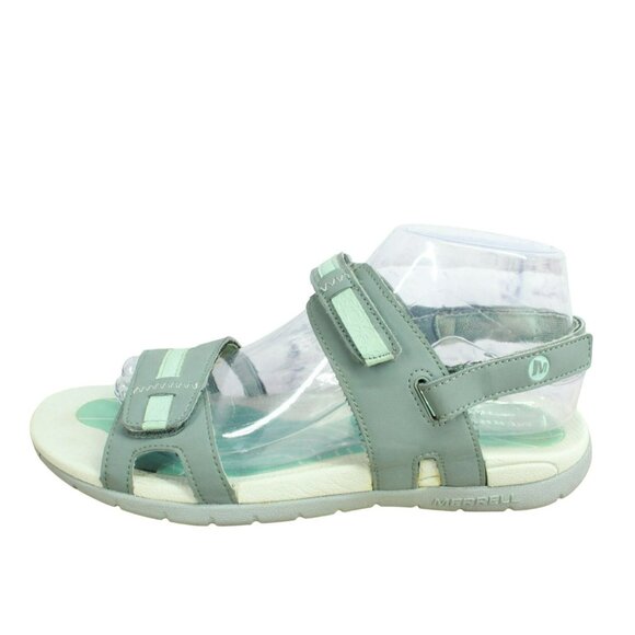 Merrell | Shoes | Merrell Sedona Green Leather Hook Loop Slingback ...